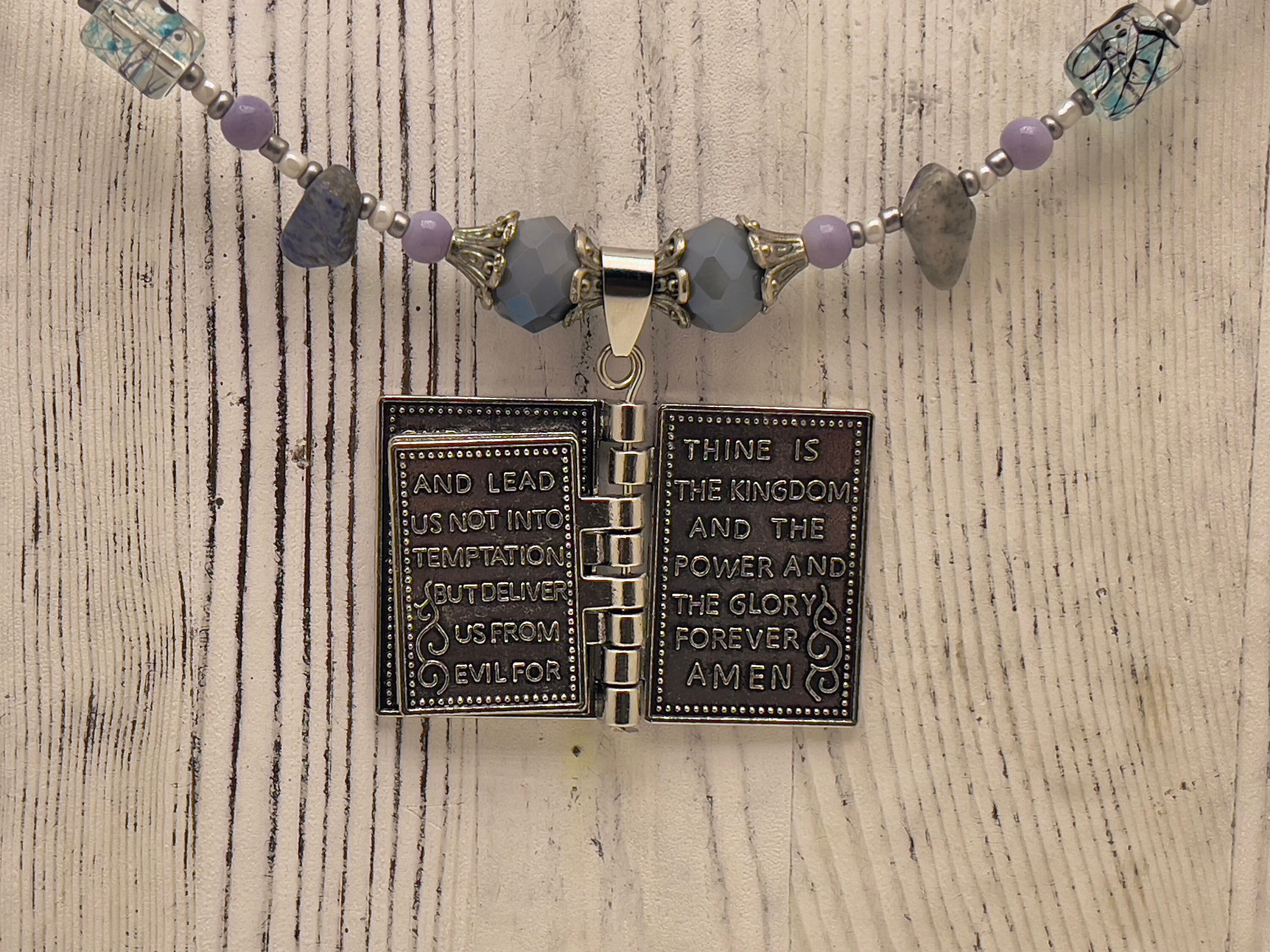 Holy Bible Pendant Necklace that Opens and is Readable the Lords Prayer ...