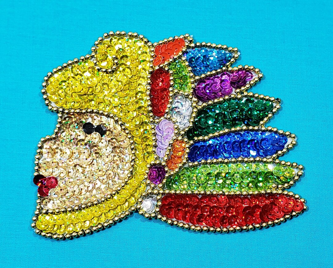 Mexican Aztec Warrior/guerrero Design Sequin Applique Patch - Size 4-1/ ...