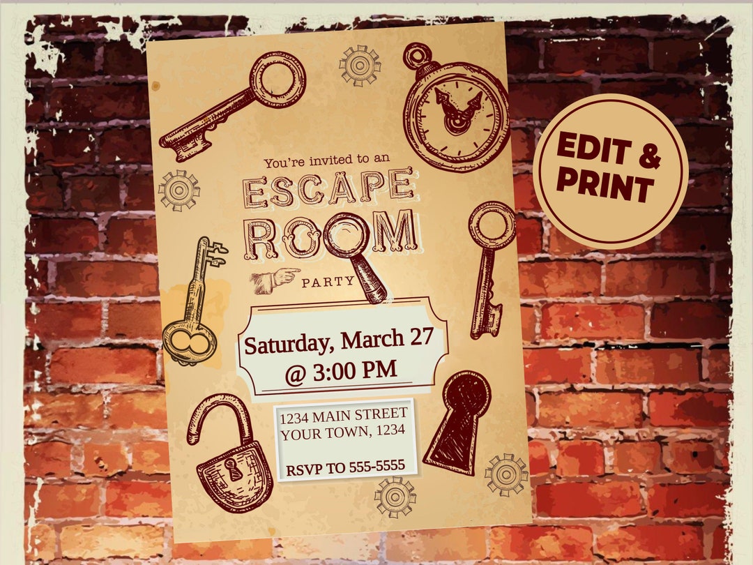Escape Room Birthday Invitation, Customizable Escape Room for Girls and ...