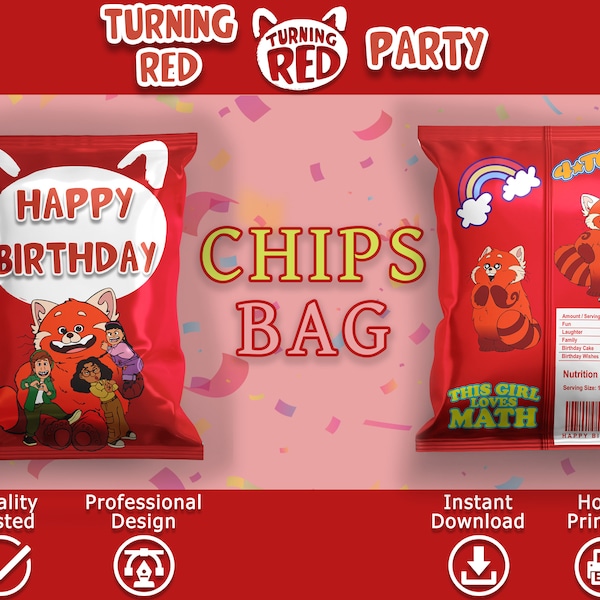 Turning Red Chip Bag - Etsy
