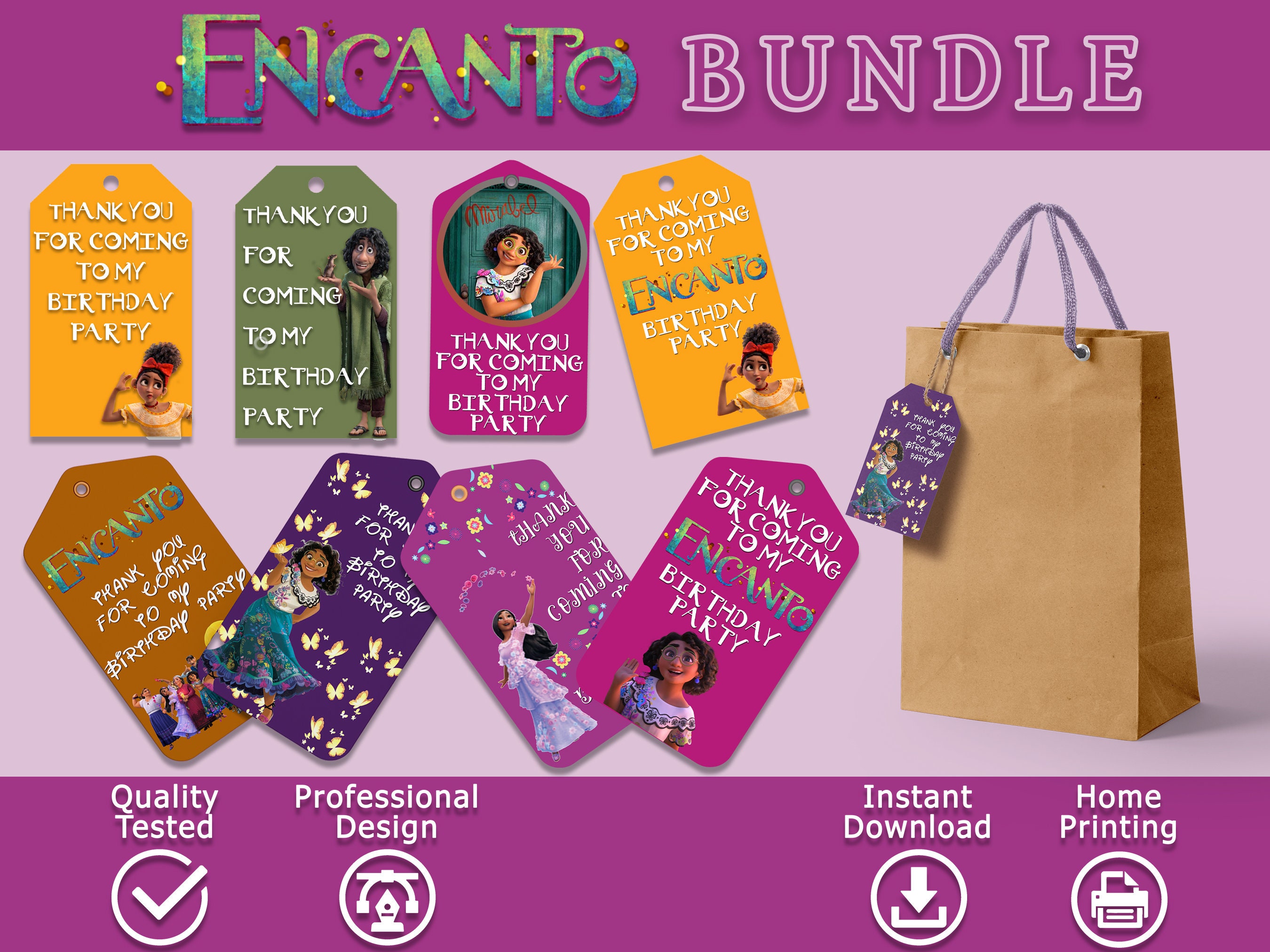 Enchanting Encanto Party Labels Bundle: Favors, Chip Bags, and ...