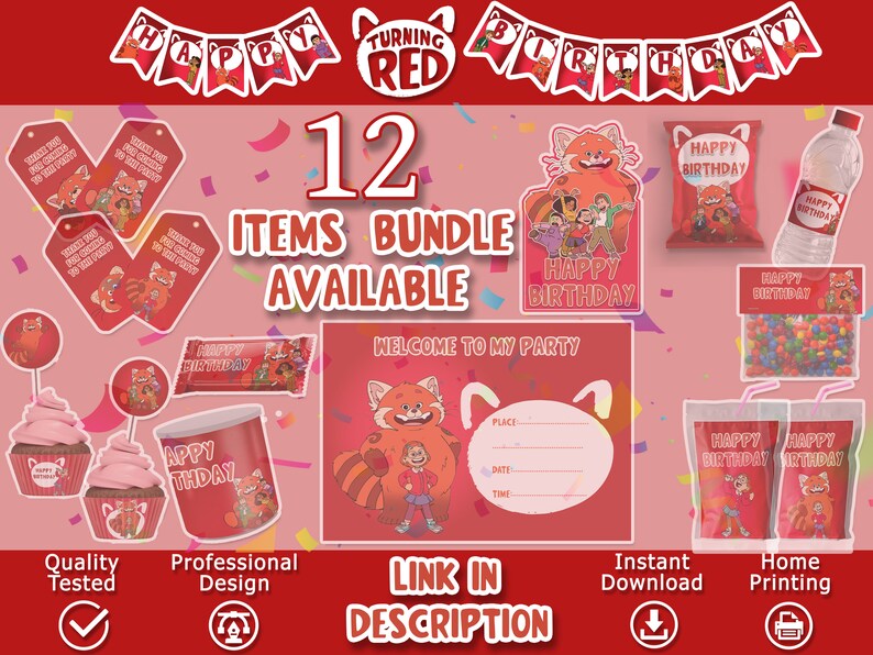 Turning Red Chip Bag Label, Turning Red Chips Party, Theme Birthday ...