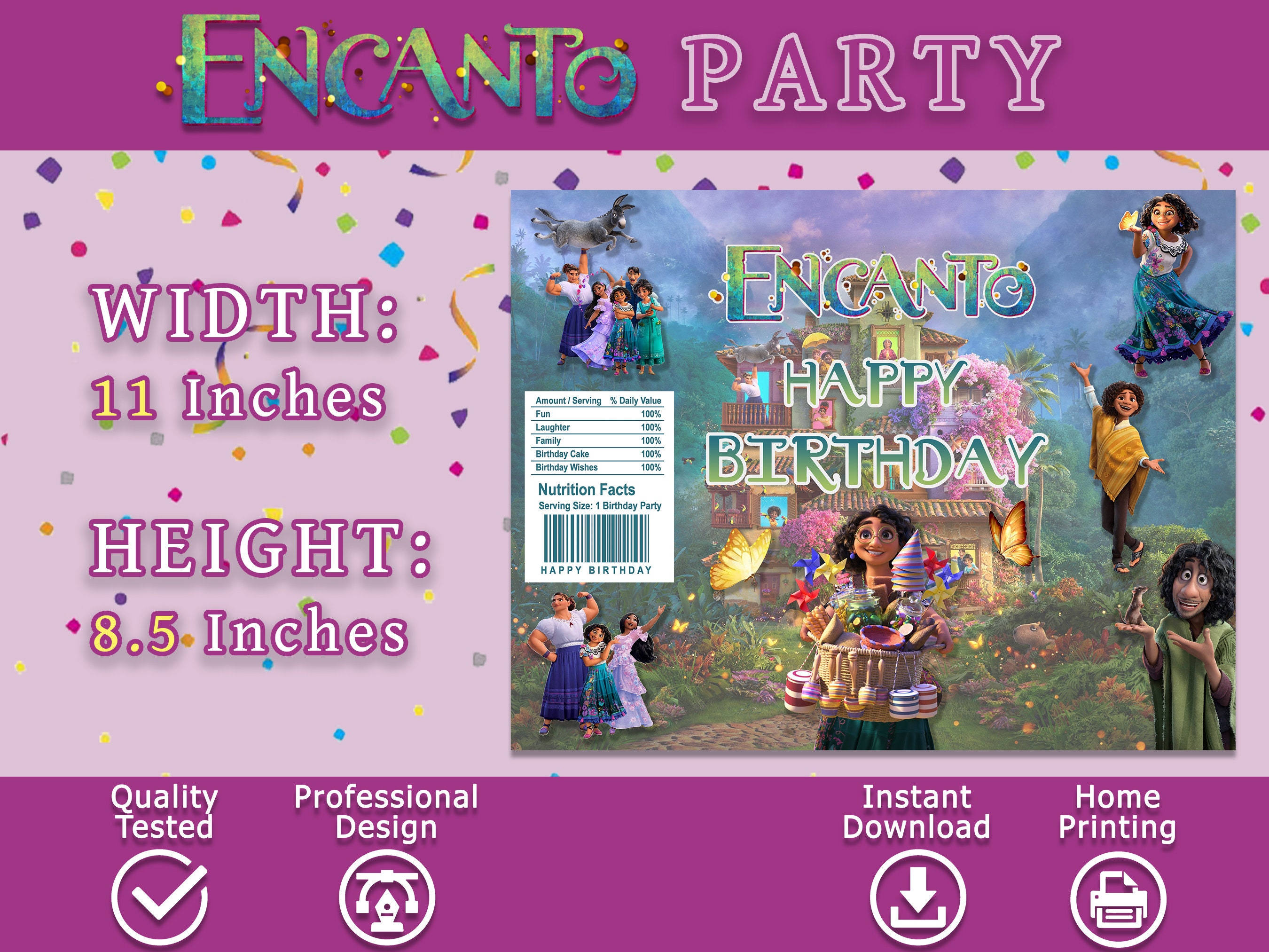 Encanto Chips Bag Label Template, Encanto Birthday Party Supplies ...