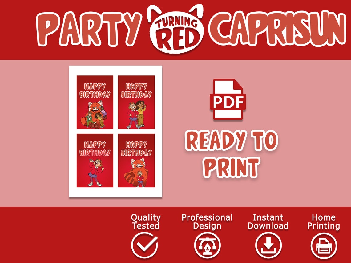 Turning Red Capri Sun Label, Turning Red Caprisun Label, Turning Red ...