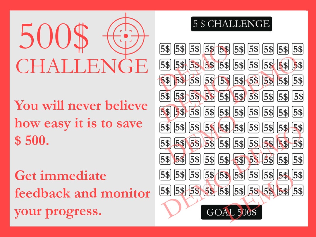 Dollar Envelope Challenge Printable, Dollar Money Savings Challenge ...