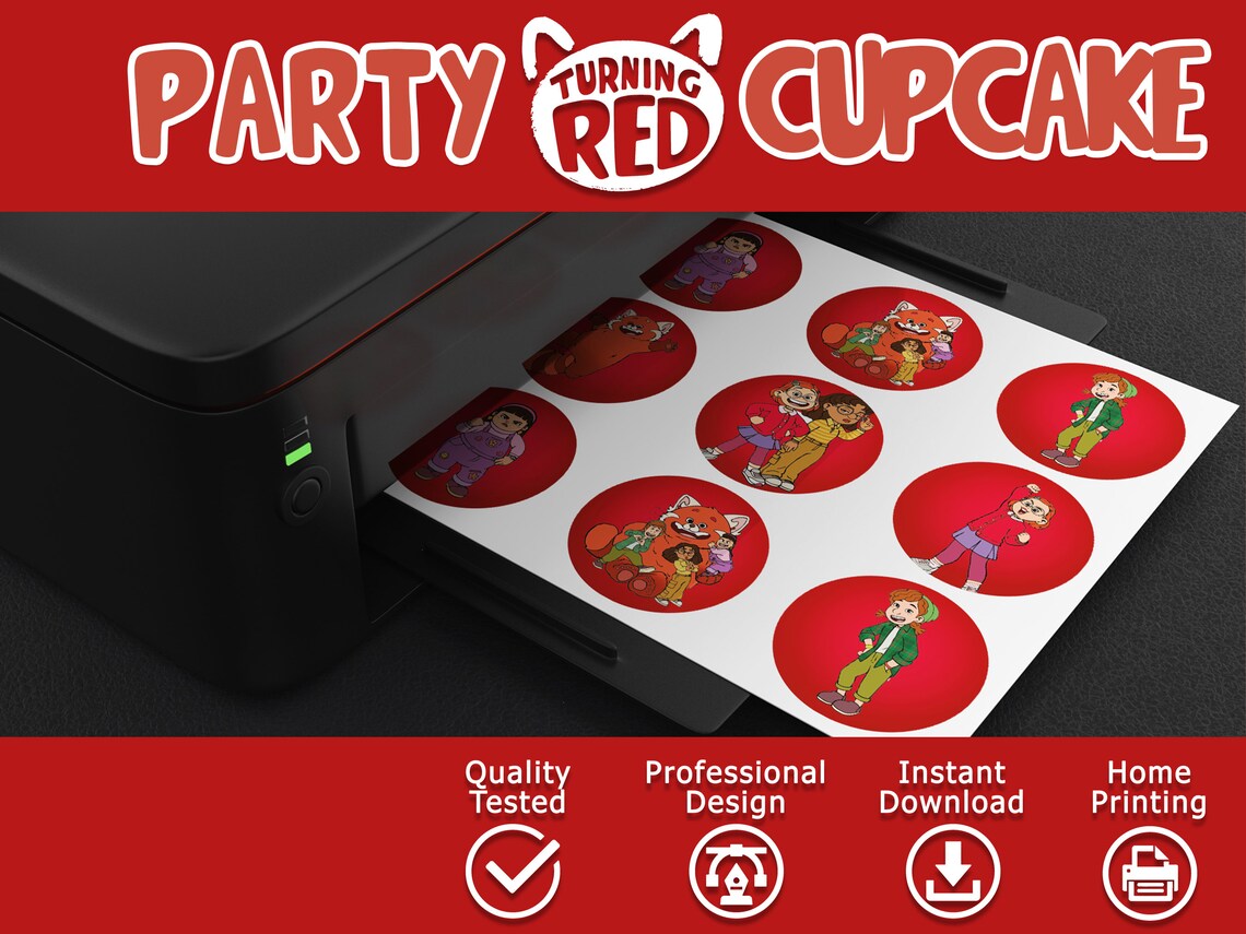 Turning Red Cake Topper Turning Red Cupcake Topper Turning - Etsy