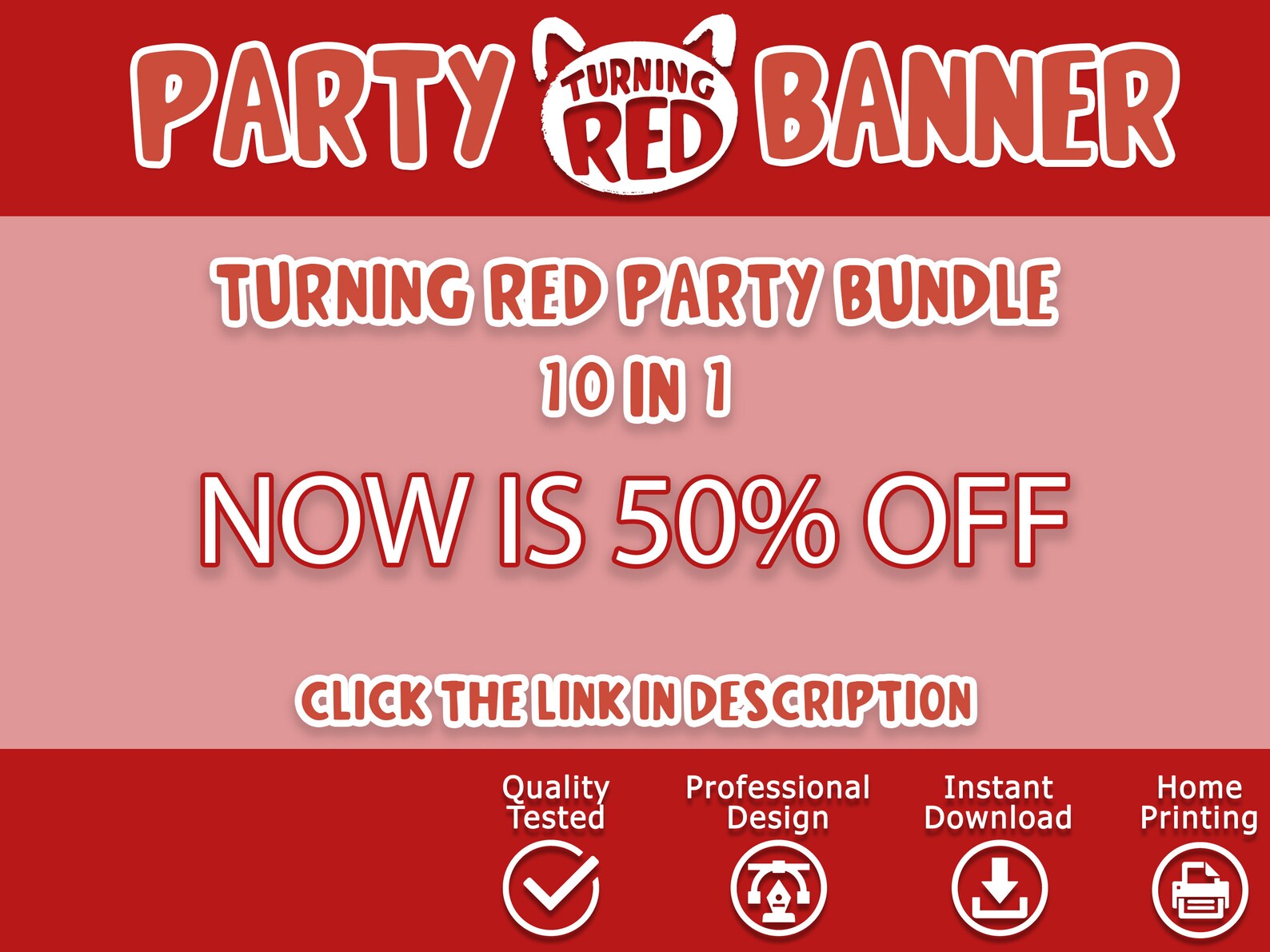 Turning Red Banner Turning Red Birthday Banner Turning Red | Etsy