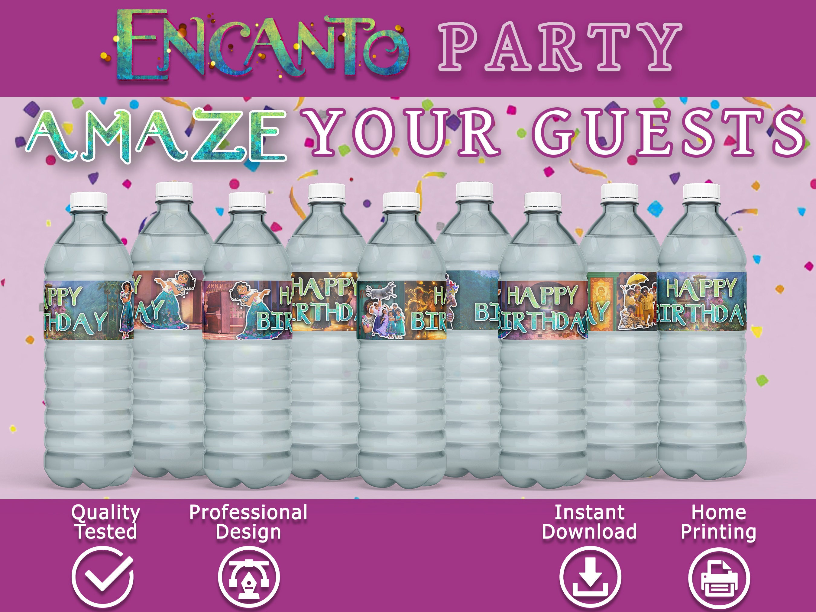 Encanto Water Bottle Labels Template, Encanto Water Bottle Wrapper ...