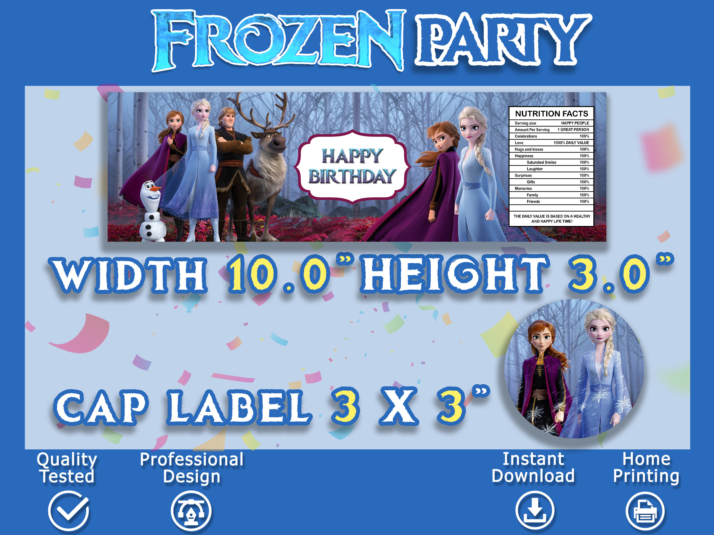 Frozen Birthday Party Pringles Shaker Templates - Anna Elsa 40gr Chips ...