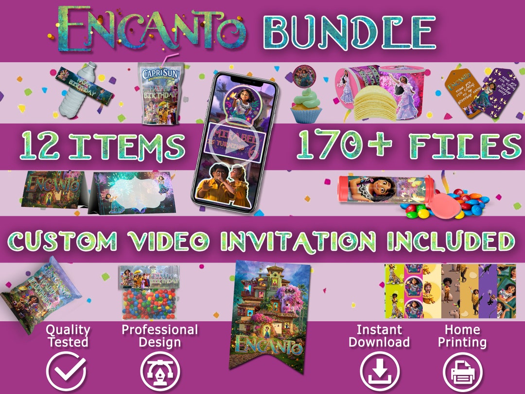 Enchanting Encanto Party Labels Bundle: Favors, Chip Bags, and ...