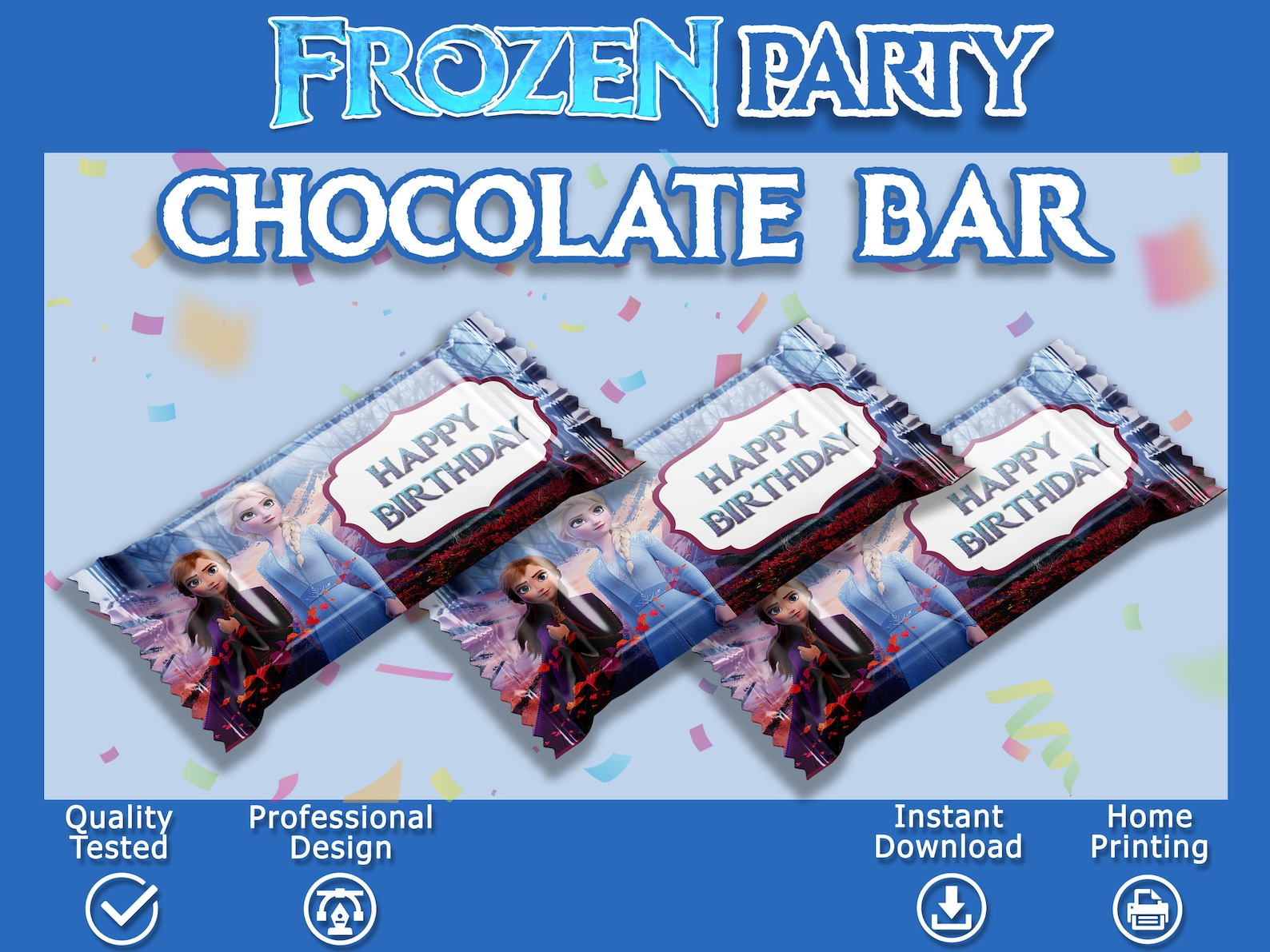 Frozen Chocolate Wrappers, Frozen Chocolate Bar, Printable Candy Labels ...