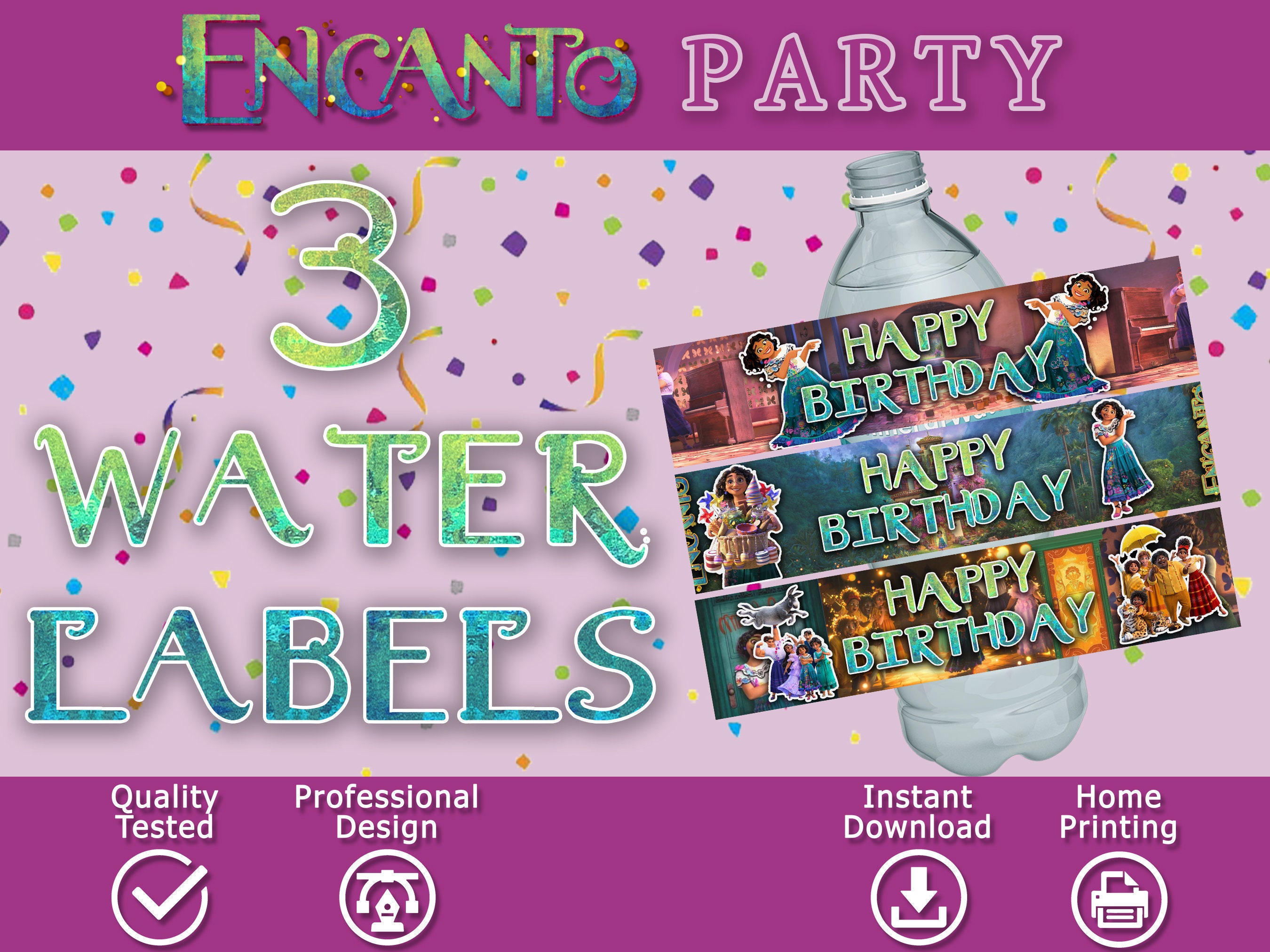 Encanto Water Bottle Labels Template, Encanto Water Bottle Wrapper ...