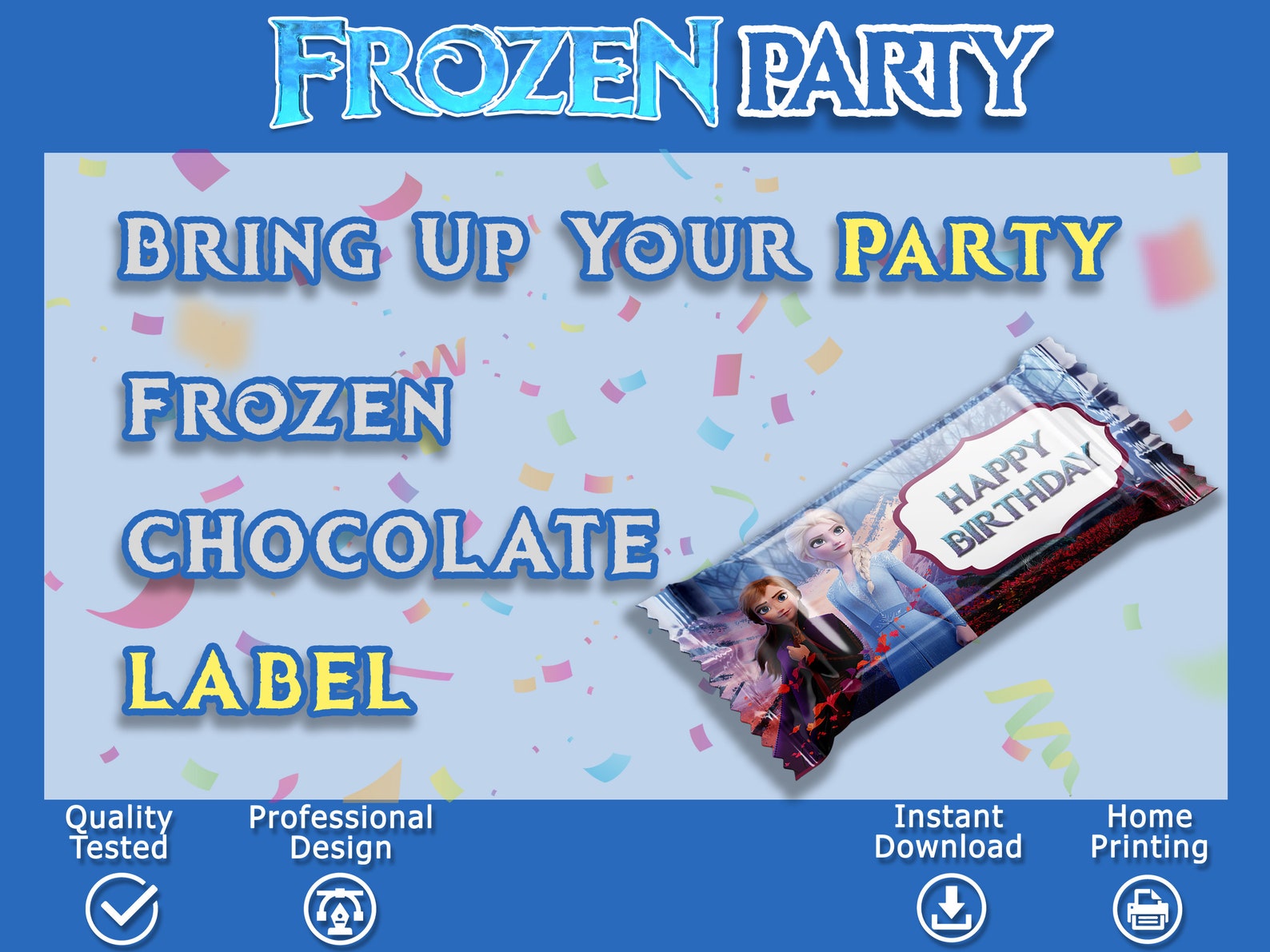 Frozen Chocolate Wrappers Frozen Chocolate Bar Printable - Etsy