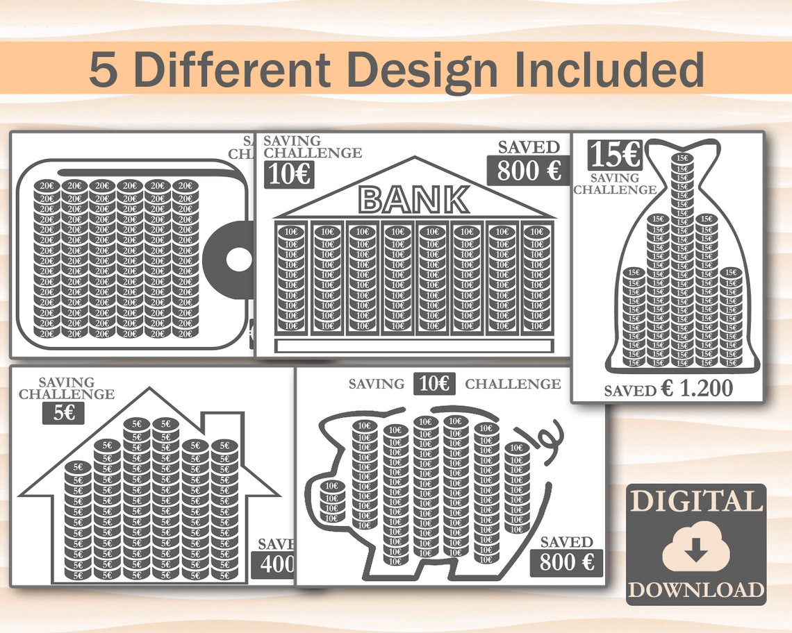 Money Saving Challenge Tracker Printable Money Tree Spell - Etsy