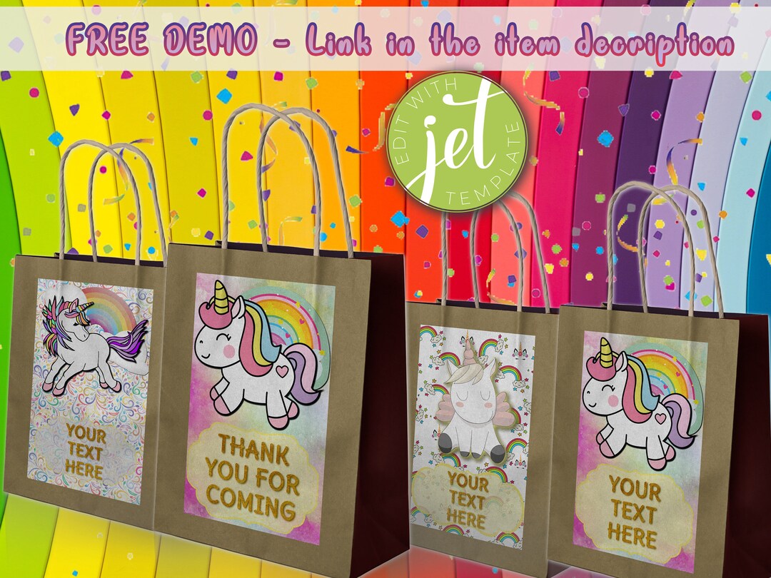 Unicorn Party Favor Bags, Unicorn Birthday Candy Bags, Unicorn Pink ...