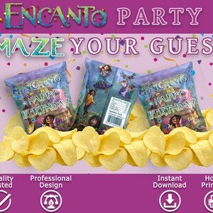 Encanto Chips Bag Label Template, Encanto Birthday Party Supplies ...