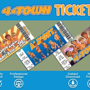 4 Town Party Tickets Poster, 4town Birthday Invitation, 4 Town Custom ...