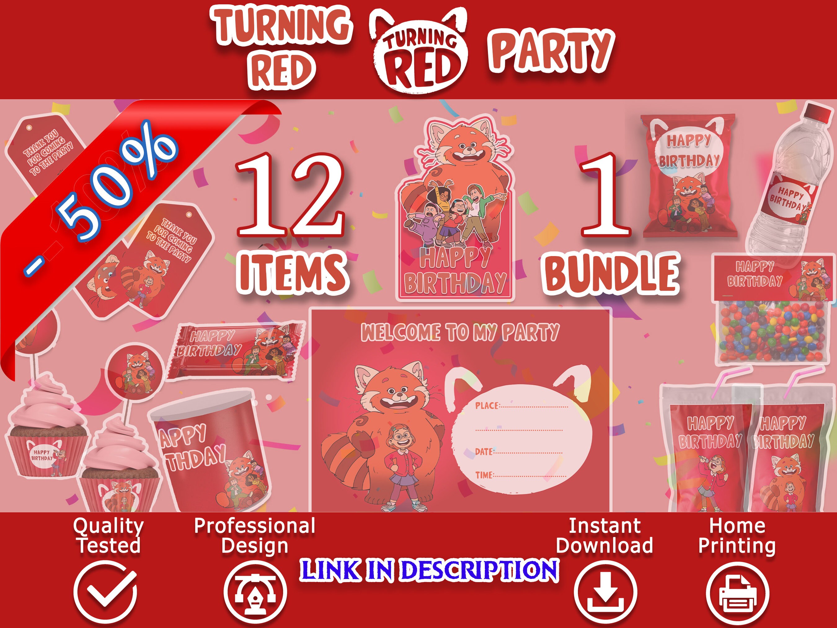 Turning Red Chip Bag Label Turning Red Chips Party Theme | Etsy Canada