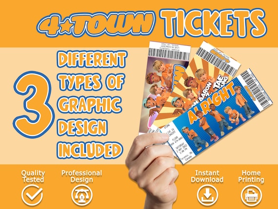 4 Town Tickets 4town Party Stickers Turning Red Invitations - Etsy Canada