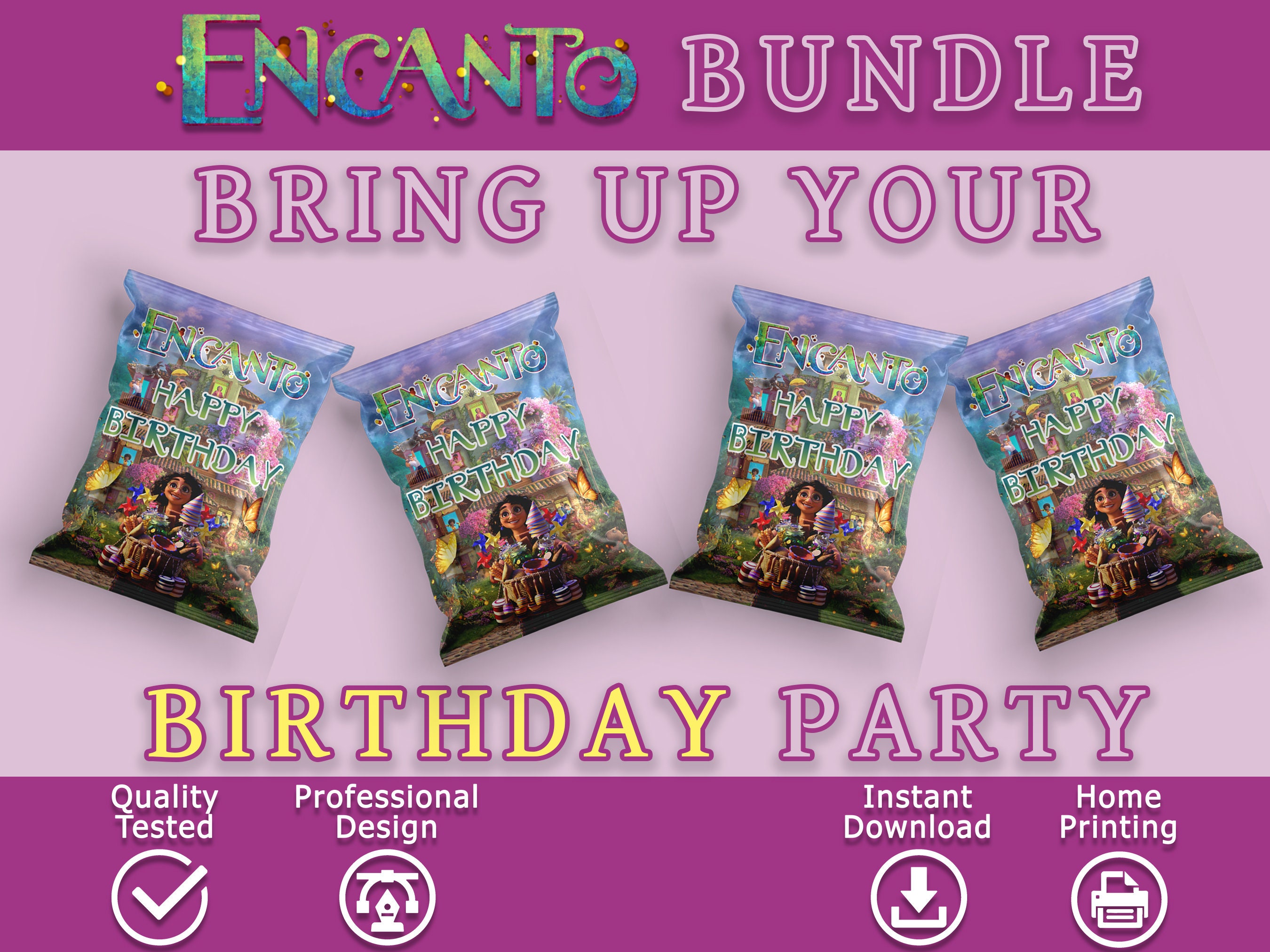 Enchanting Encanto Party Labels Bundle: Favors, Chip Bags, and ...