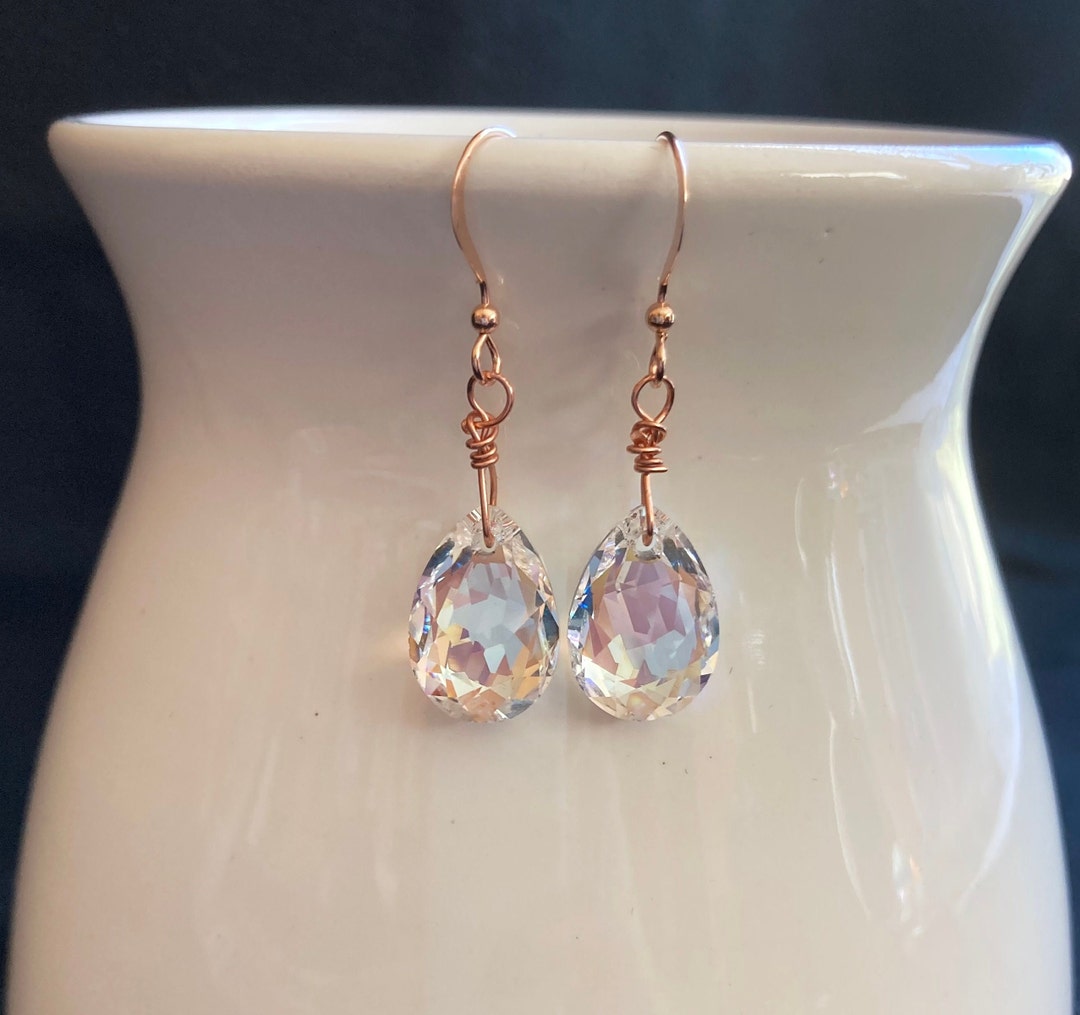 Clear Teardrop Earrings Crystal Earrings Clear Crystal Earrings Pear ...