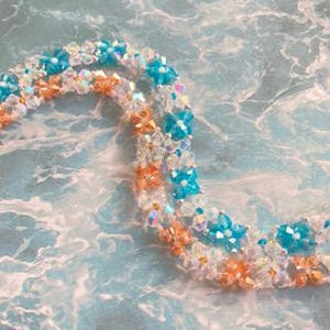 Bicone Flower Bracelet Beading Tutorial, 2-needle PDF Pattern, Beginner ...