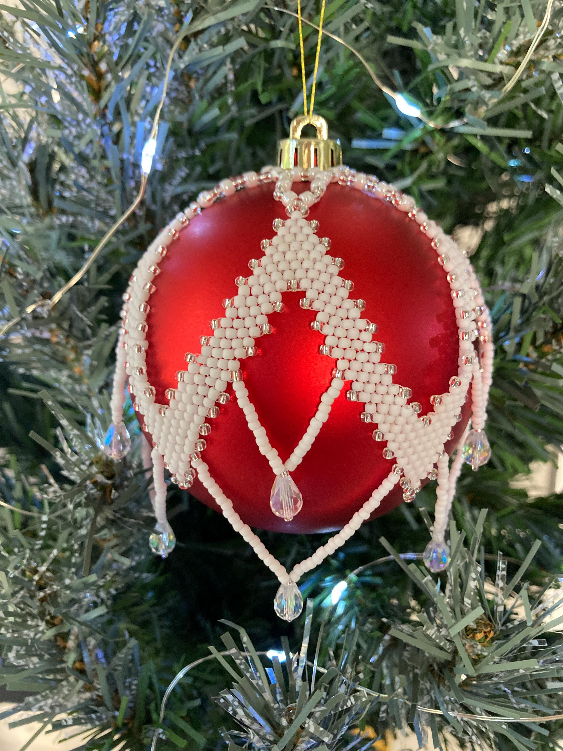 4 Beaded Christmas Ornament Patterns PDF DIY Ornament Covers for 80mm ...