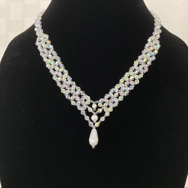 Crystal Bicone Necklace & Earring Tutorial PDF Beaded Bridal Jewelry ...
