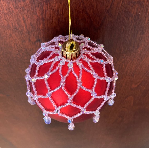 Beaded Christmas Ornament Cover Pattern Tutorial With Netting for 80mm 3.15 Round Bauble Etsy UK
