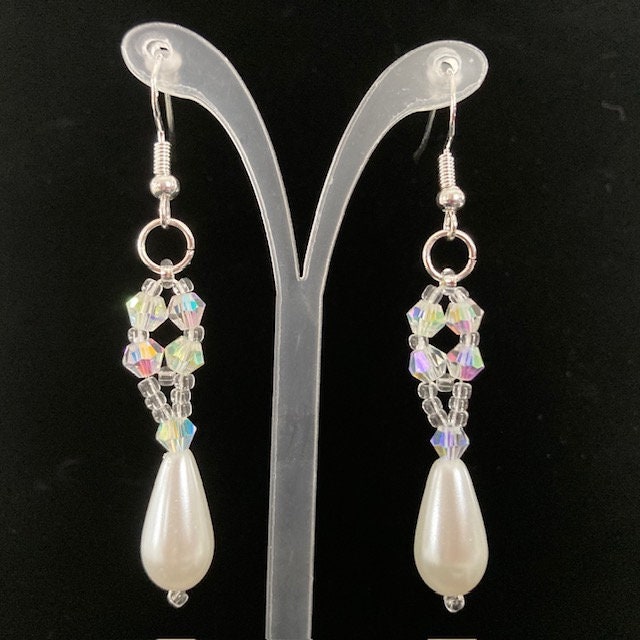 Crystal Bicone Necklace & Earring Tutorial PDF Beaded Bridal Jewelry ...