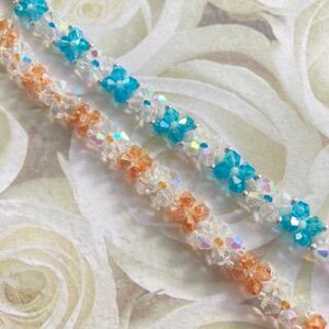 Bicone Flower Bracelet Beading Tutorial, 2-needle PDF Pattern, Beginner ...