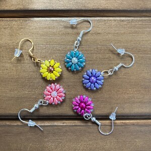Beaded Flower Earrings Pattern Tutorial, 2 Tutorials for Sunflower ...