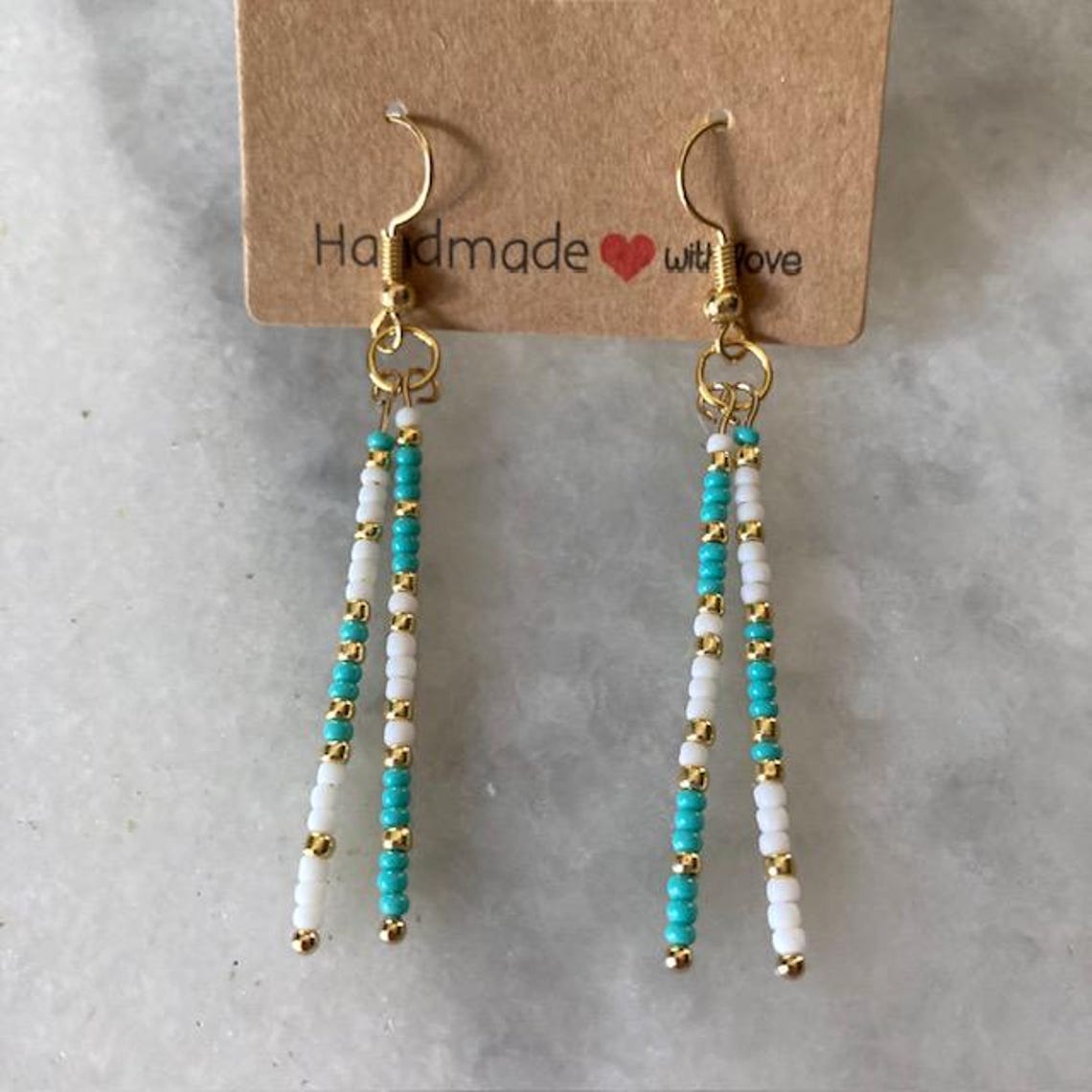 Modern Seed Bead Dangle Earrings Multi-color Fringe Earrings ...