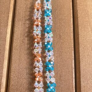 Bicone Flower Bracelet Beading Tutorial, 2-needle PDF Pattern, Beginner ...