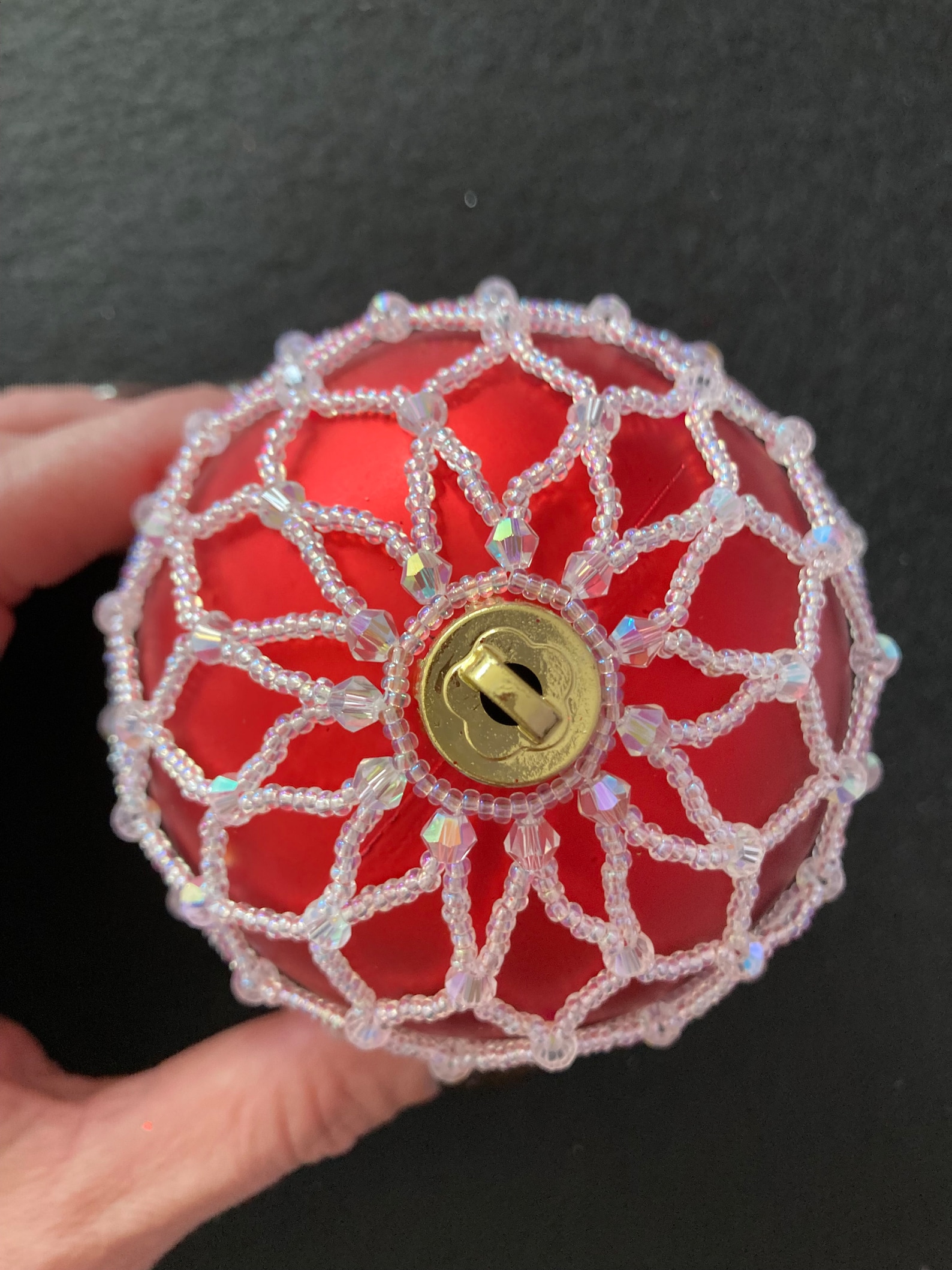 Beaded Ornament Netting Pattern PDF DIY Christmas Bauble Cover Tutorial ...