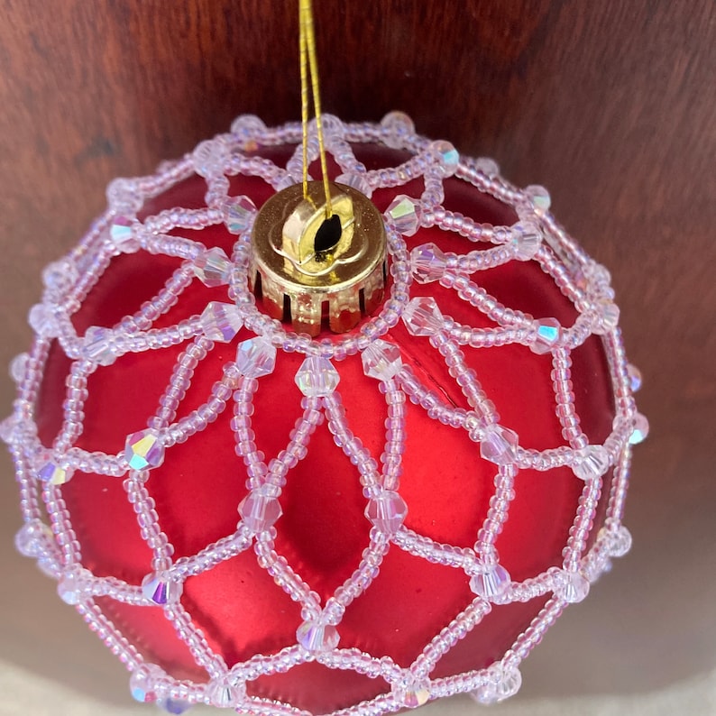 Beaded Christmas Ornament Cover Pattern Tutorial With Netting for 3.15 ...