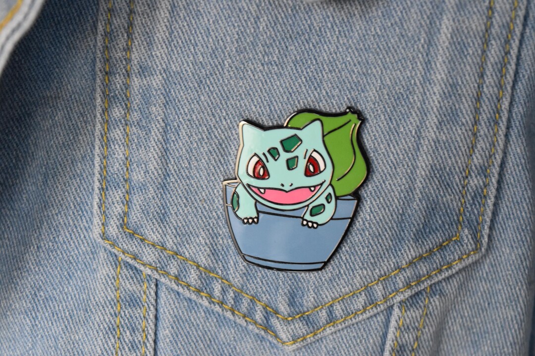 Bulbasaur Flower Pot Enamel Pin | Cute Fan Art | Hard Enamel ...