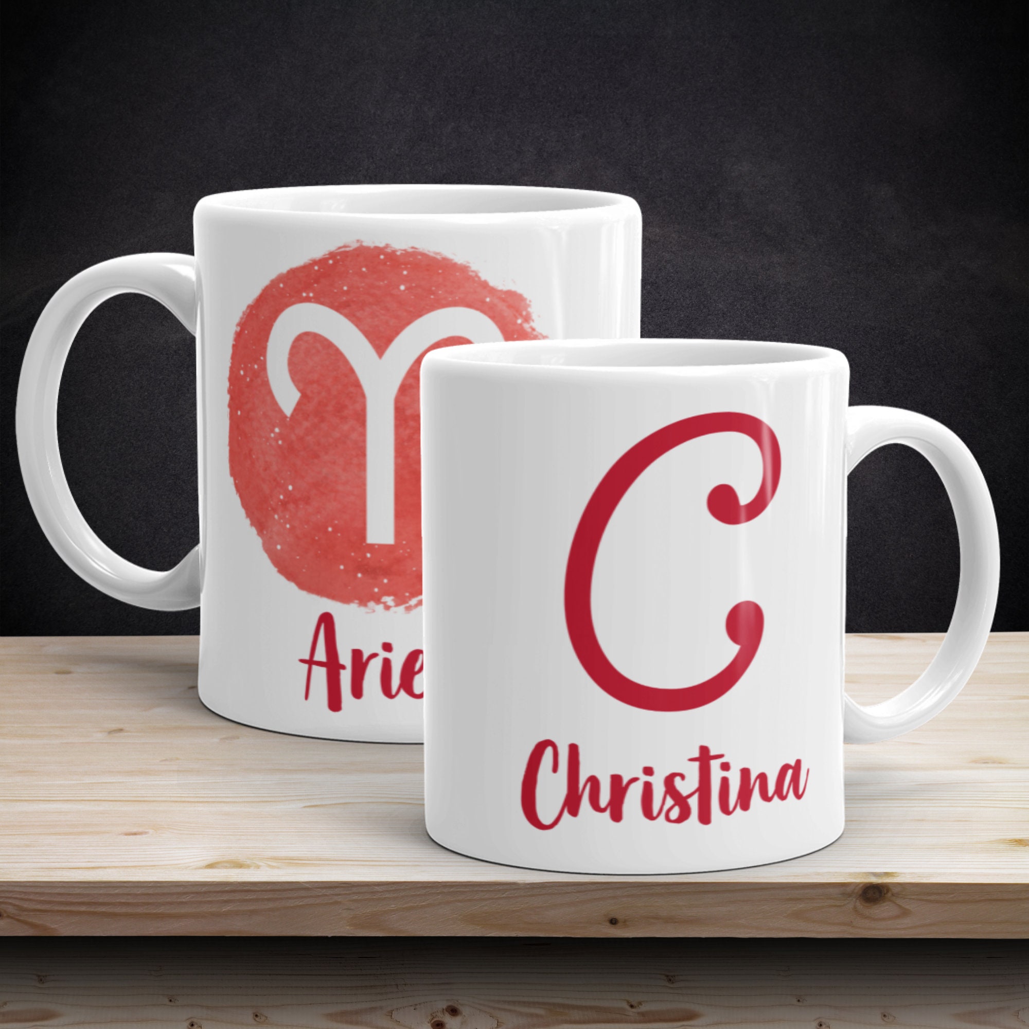 Aries Symbol Monogram Mug Personalized Coffee Mug Personalized Aries ...