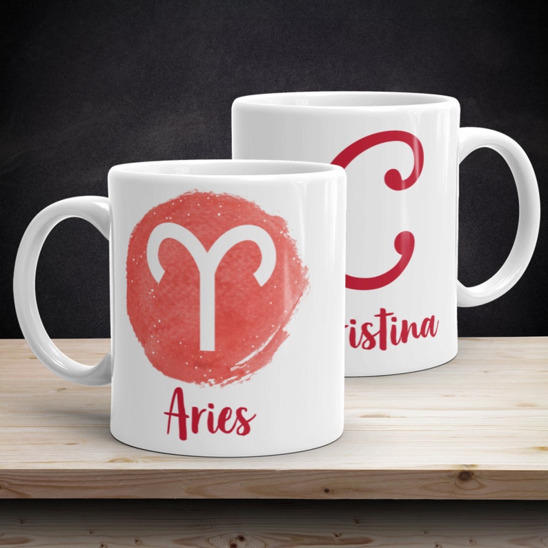 Aries Symbol Monogram Mug Personalized Coffee Mug Personalized Aries ...