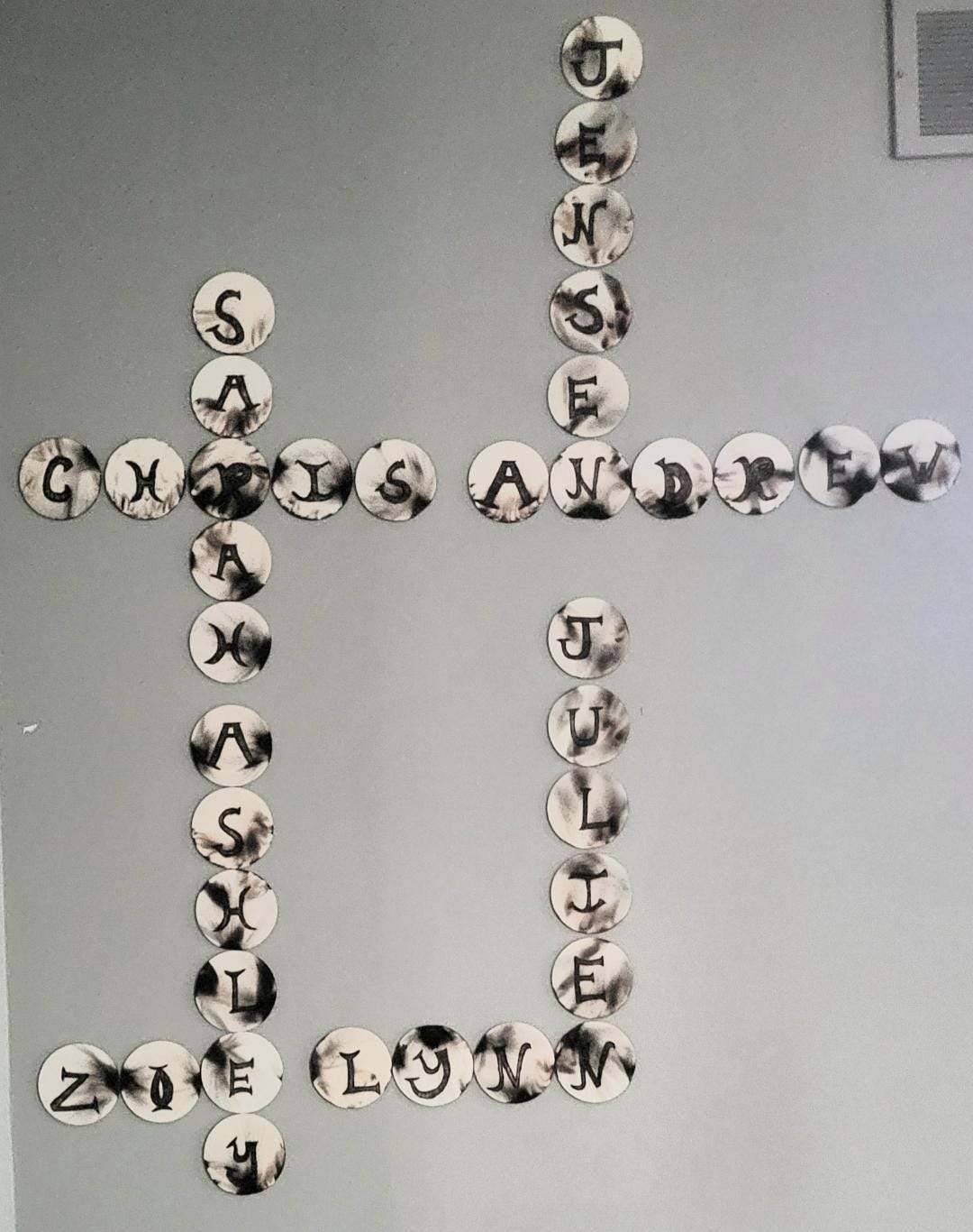 4x4 Circle Wood Pieces Custom Names Wall Sign - Etsy