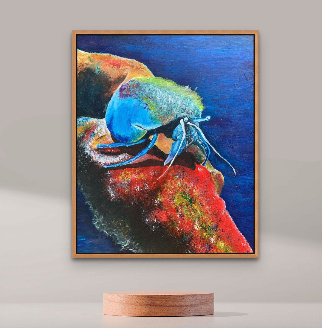 Hermit Crab Decor, Hermit Crab Art, Coastal Wall Decor, Marine Life Art ...