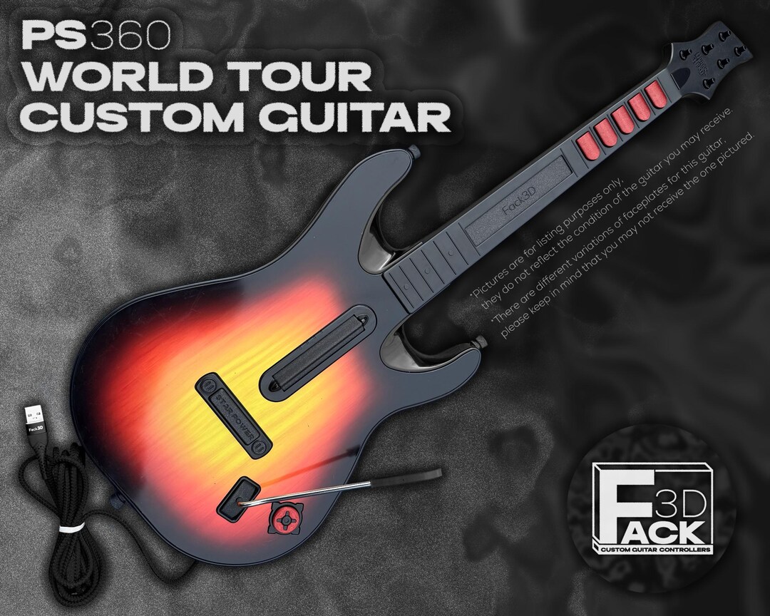 Guitar Hero PS360 World Tour Mech Fret Santroller Guitar for Clone Hero ...