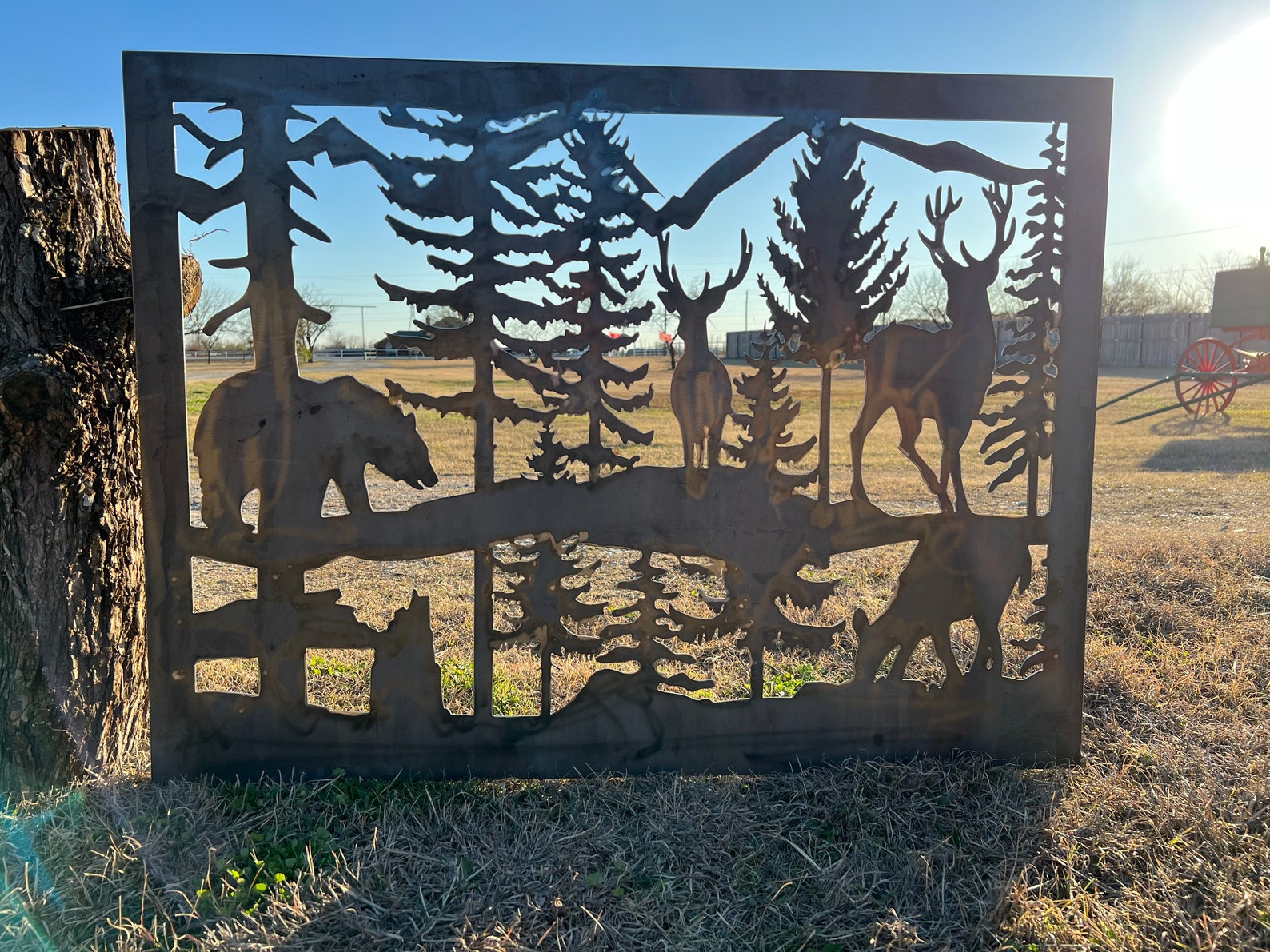 Decorative Rustic Metal Panel Metal Panel Insert Wildlife - Etsy