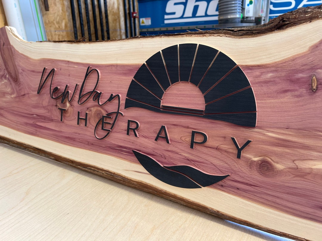 Custom Wood Sign - Live Edge Cedar Sign - Wood Carved Sign ...
