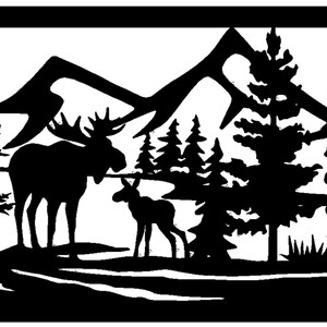 Decorative Rustic Metal Panel, Moose Metal Panel Insert, Wildlife ...