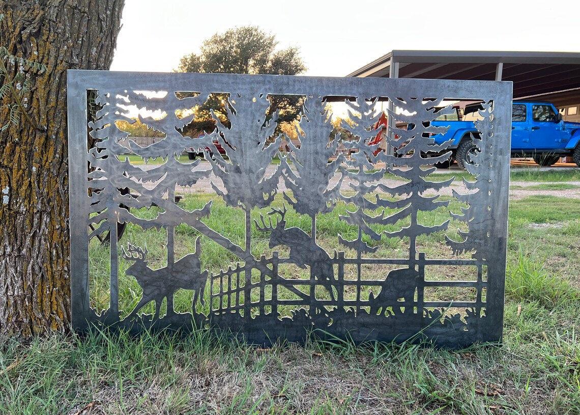 Decorative Rustic Metal Panel Metal Panel Insert Wildlife - Etsy