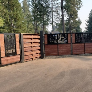 Decorative Rustic Metal Panel, Metal Panel Insert, Wildlife Scenery ...