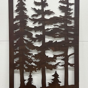 Decorative Rustic Metal Panel, Metal Panel Insert, Wildlife Scenery ...