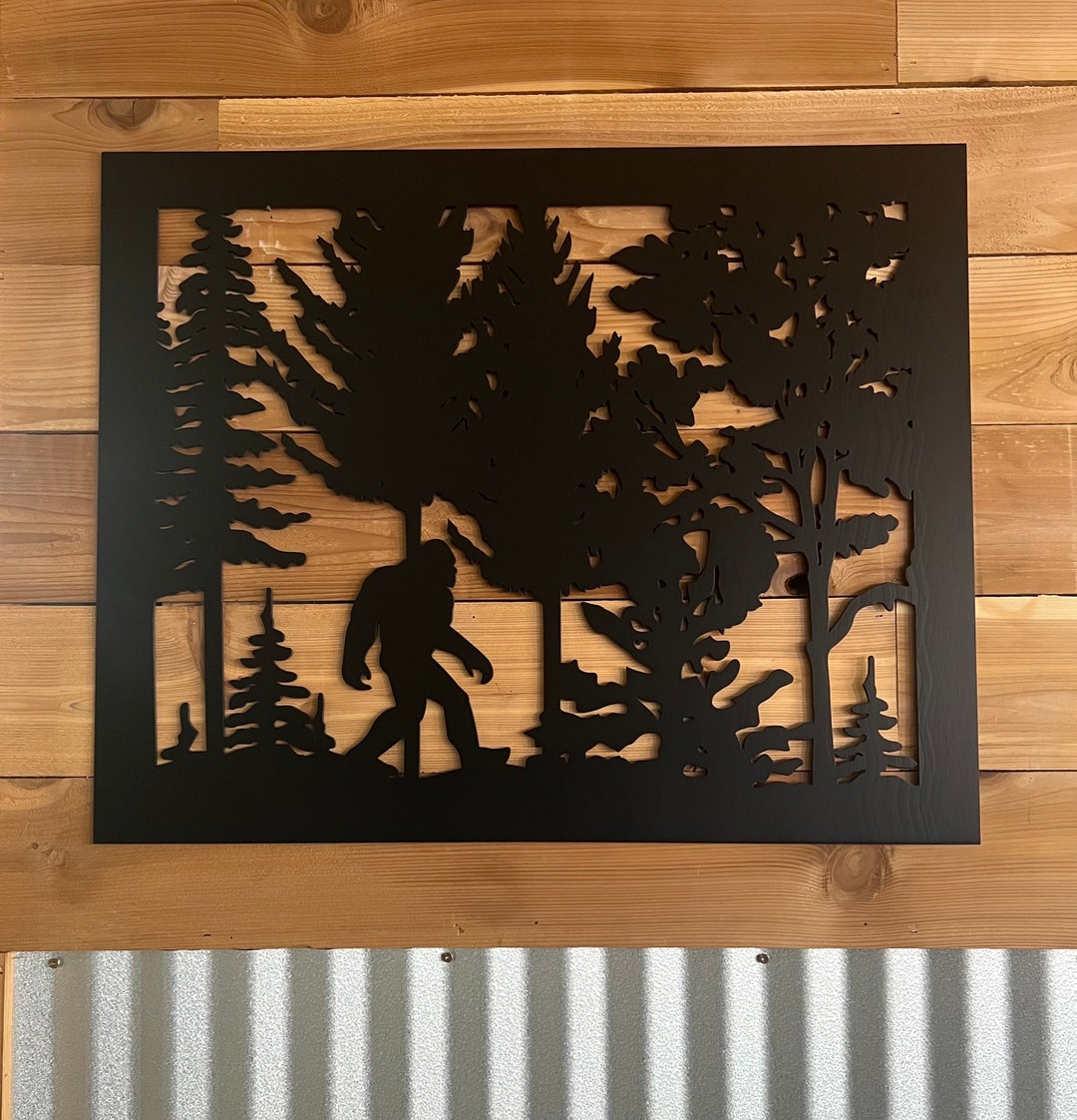Decorative Rustic Metal Panel, Metal Panel Insert, Bigfoot Metal Panel ...