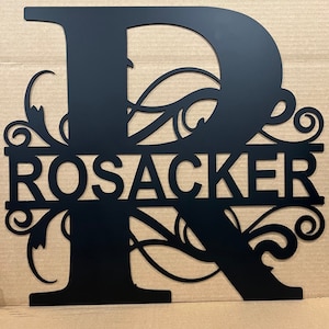 Custom Monogram Metal Sign, Personalized Metal Sign, Family Name Sign ...